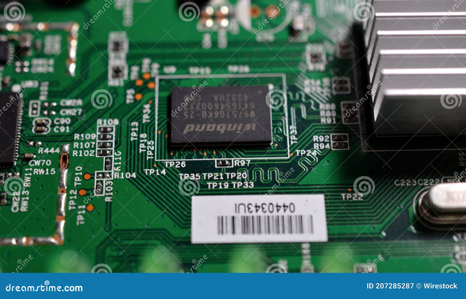 Selective Focus Closeup of a Green Computer Circuit Board Stock Image ...