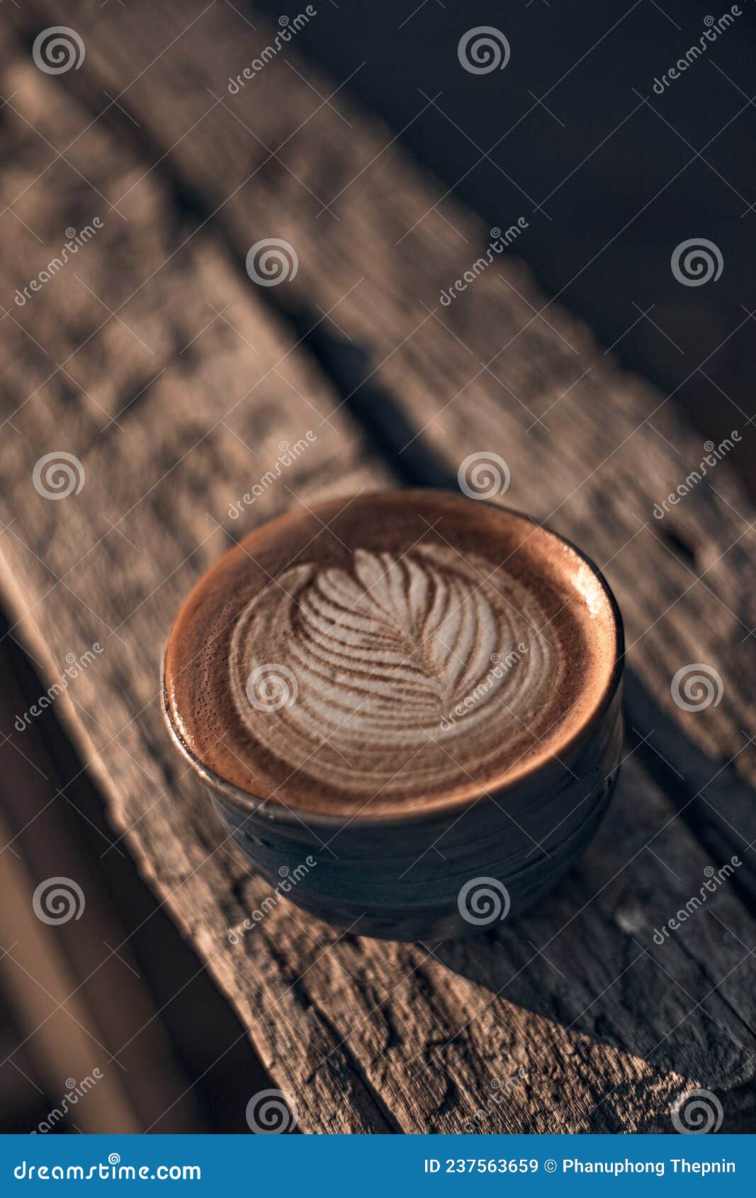 Selective Focus Cup of Hot Latte Art Coffee Stock Image - Image of ...