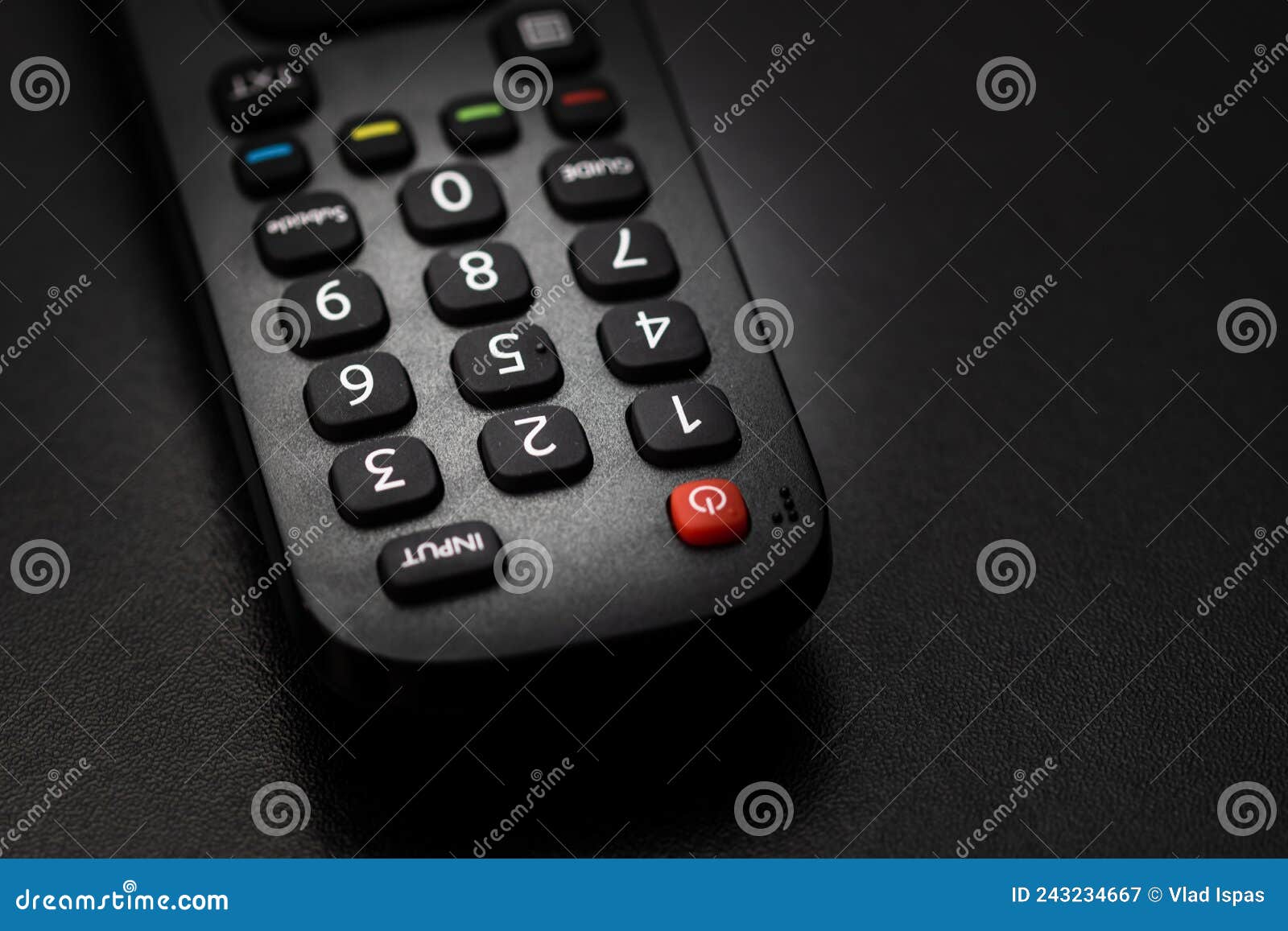 Selective Focus, Details of TV Remote Control Buttons. Bucharest ...