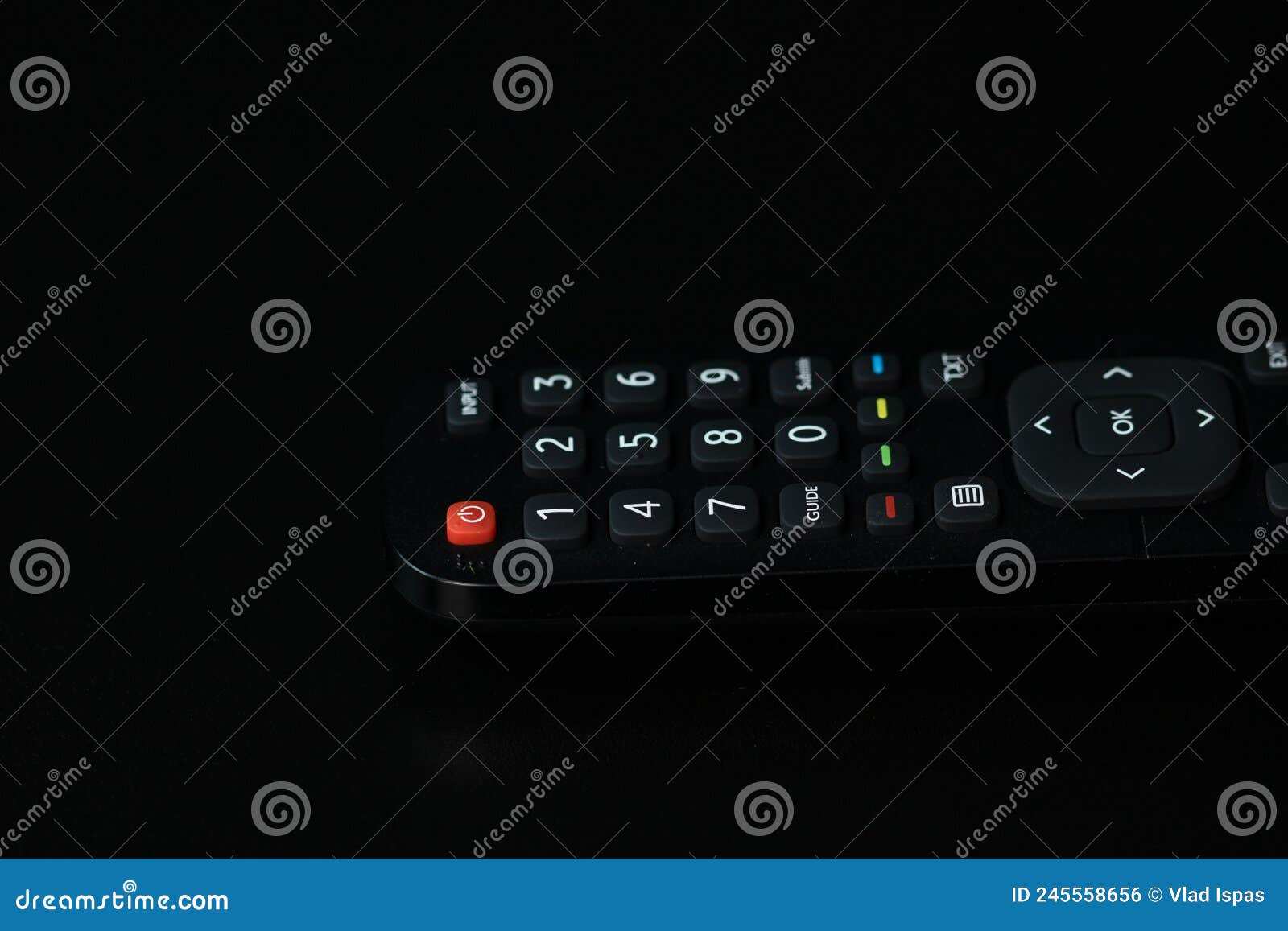 Selective Focus, Details of TV Remote Control Buttons. Bucharest ...