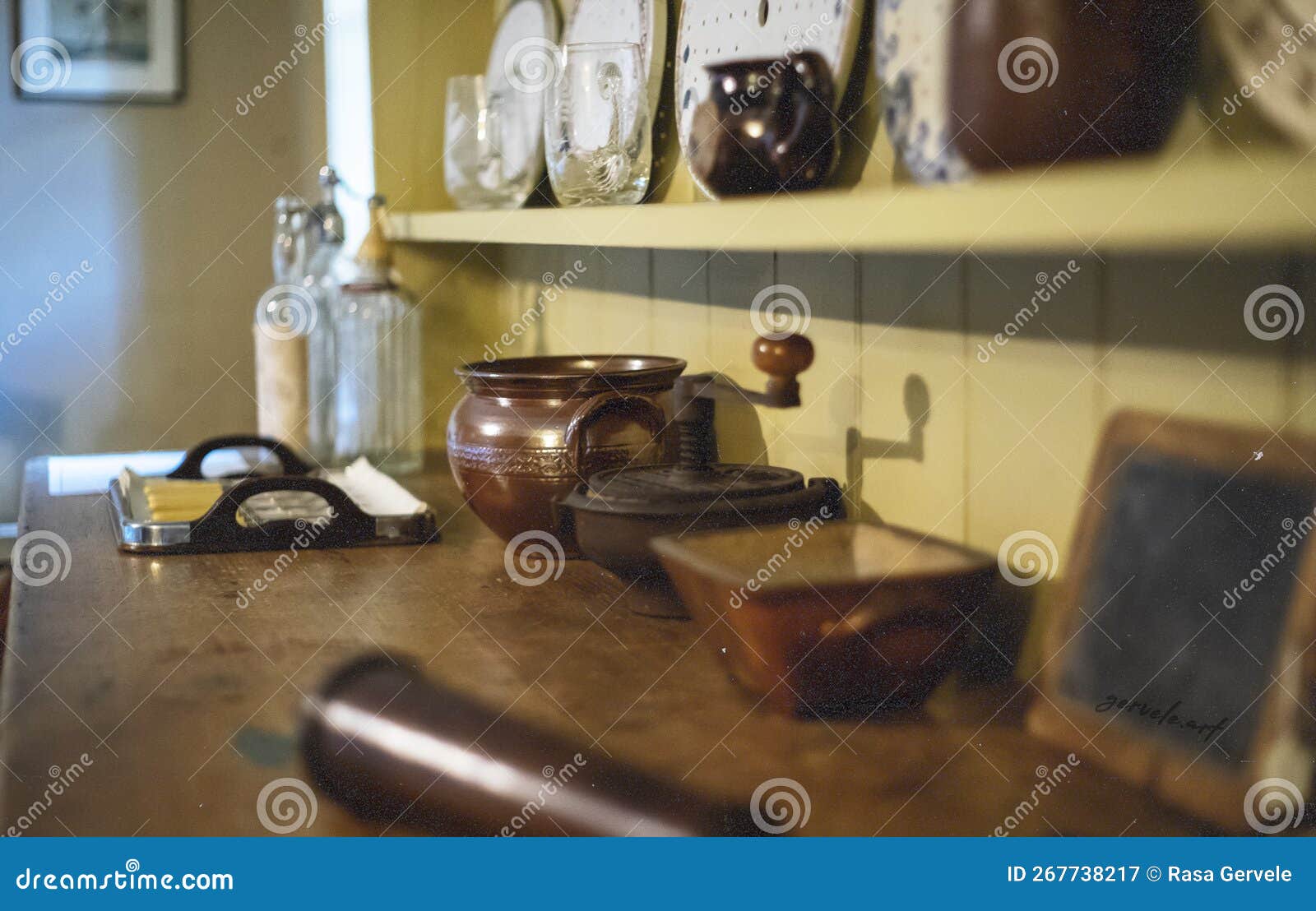 Selective Focus on Details in Victorian Kitchen. Stock Image - Image of ...