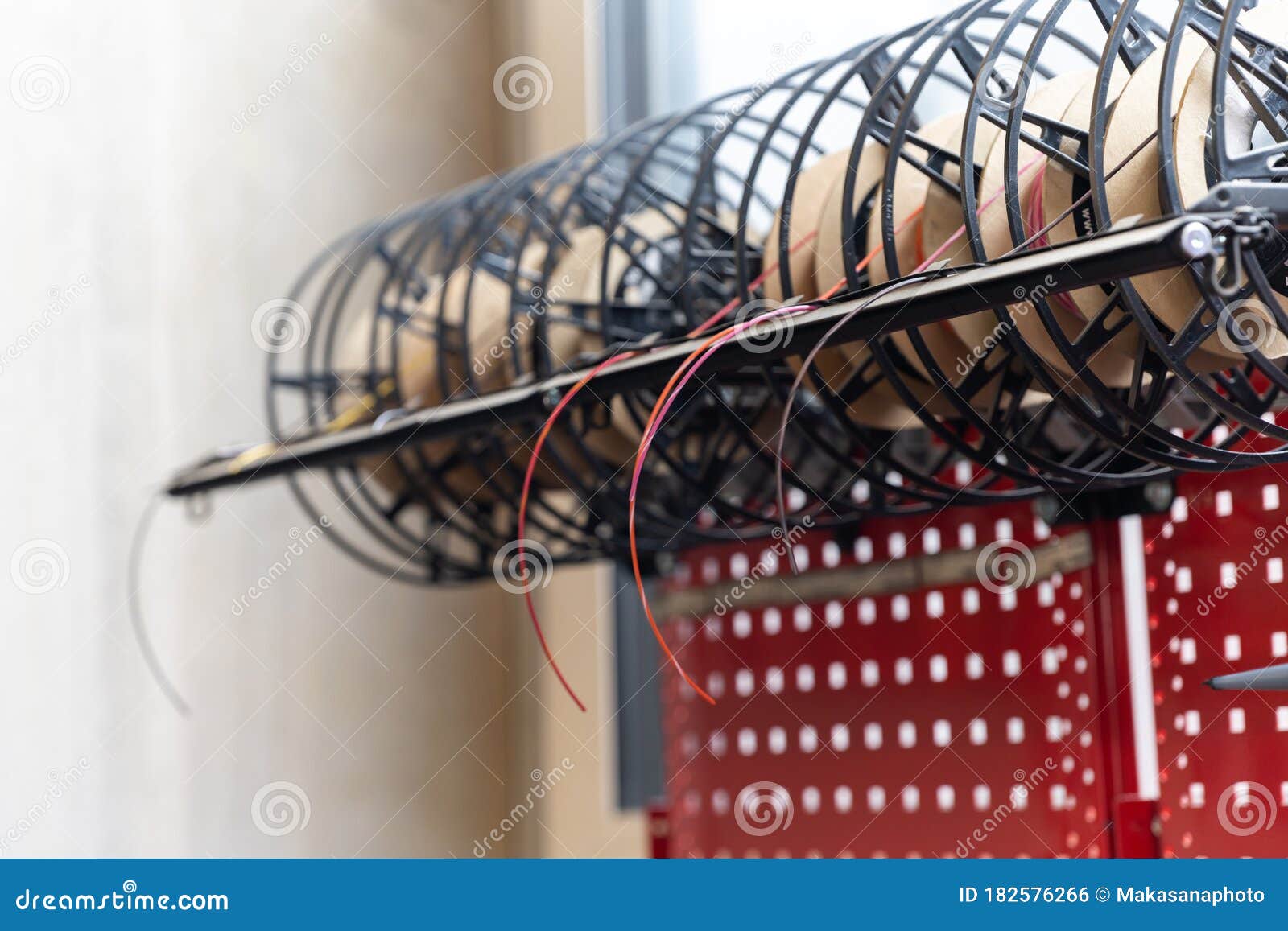 Selective Focus of Electrical Wire Spools in a Body Shop and Motorcycle ...