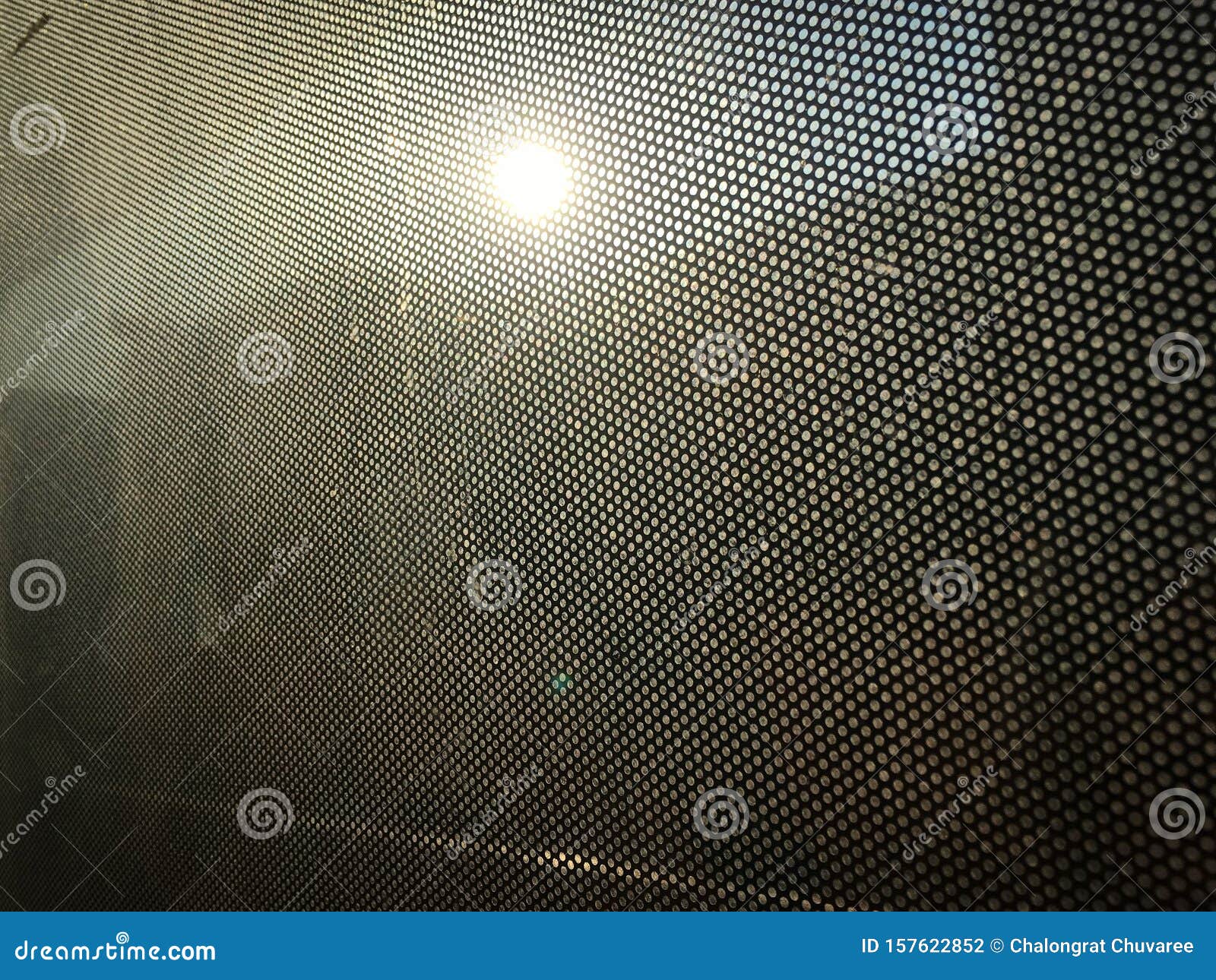 Selective Focus of Film Pattern on the Bus Glass with Sunlight Stock ...
