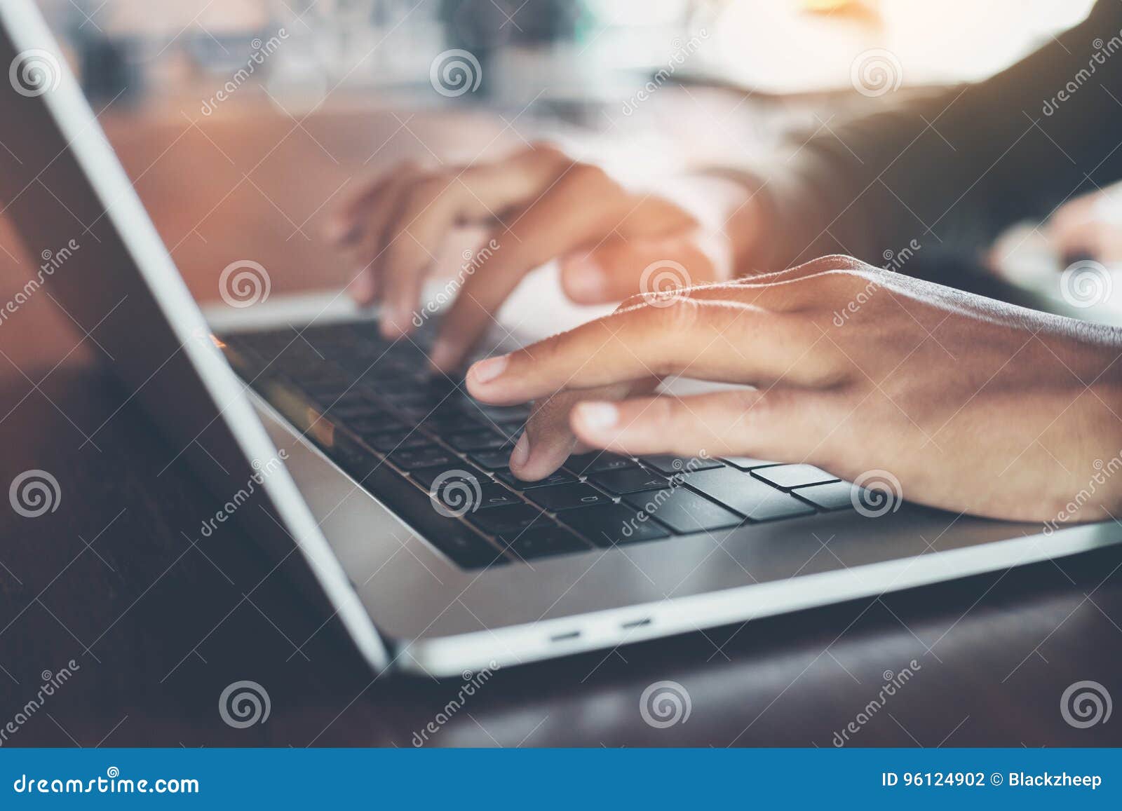 Selective Focus Finger Typing on Laptop Computer Stock Photo - Image of ...