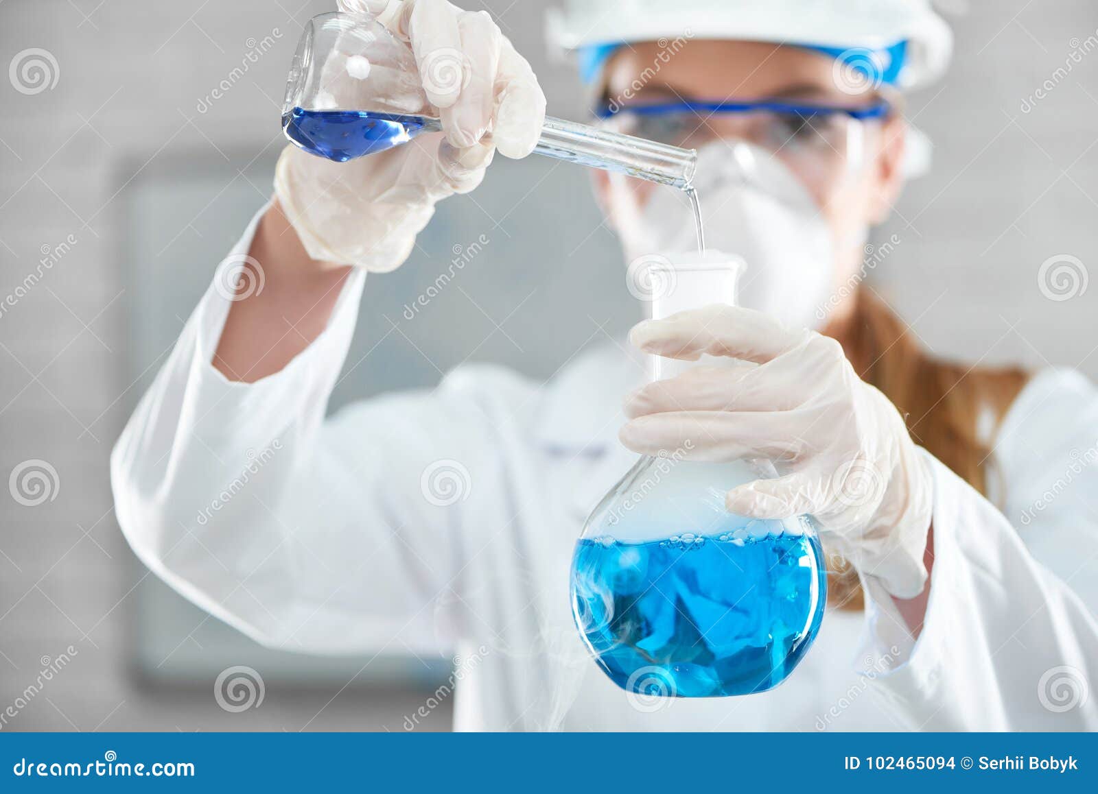 Female Chemist Working at the Laboratory Stock Photo - Image of ...