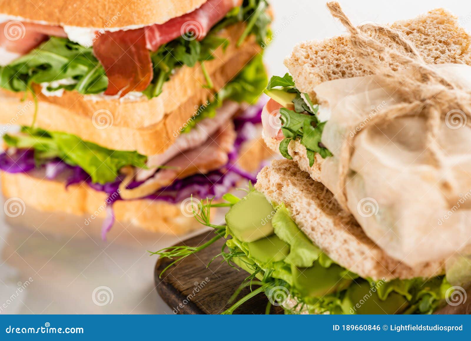 Fresh Sandwiches, Pies And Pizza To Choose From In The Window Of A Cafe ...