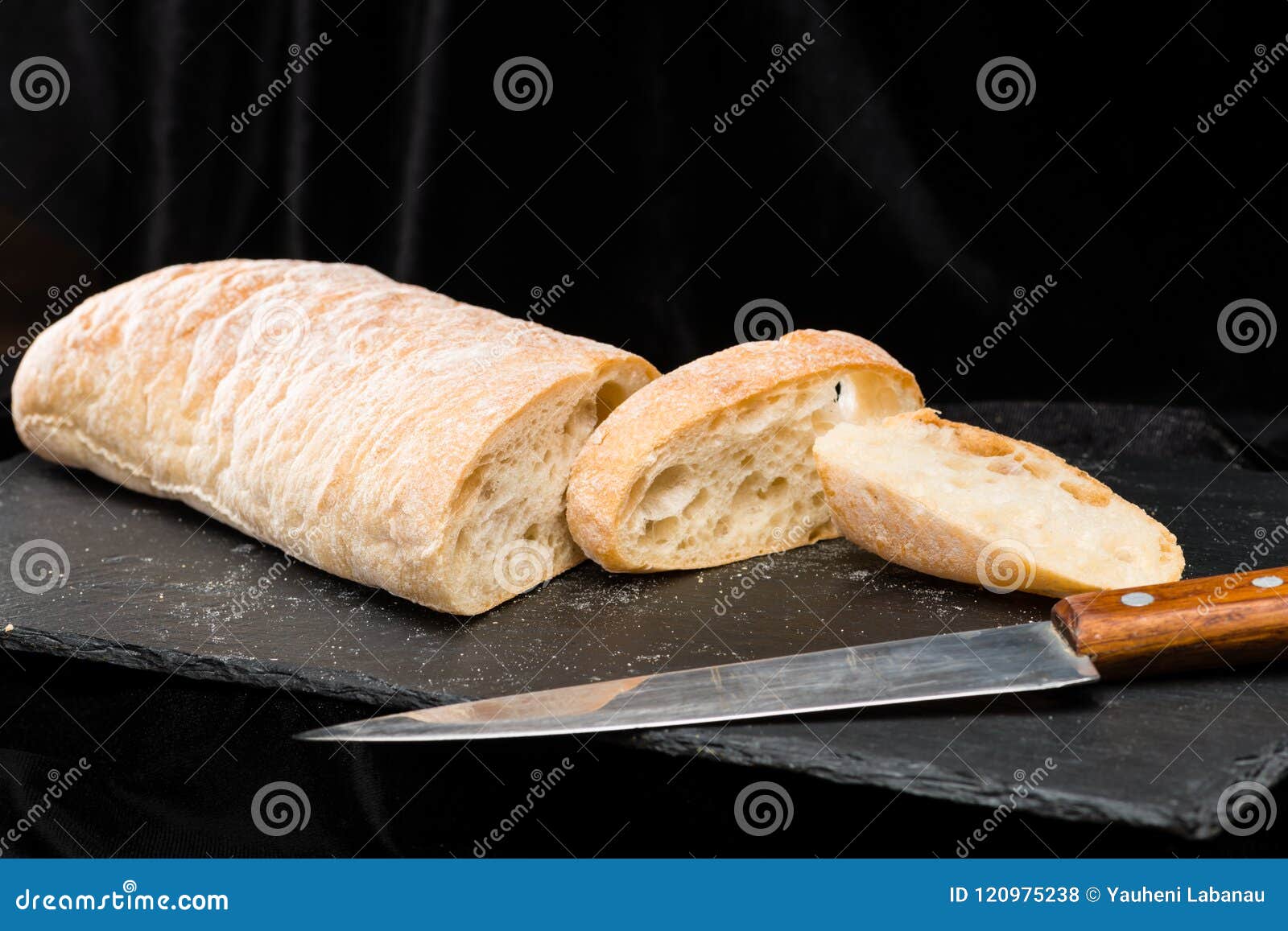 Front View of Fresh Warm Homemade Bread on Dark Background Stock Photo ...