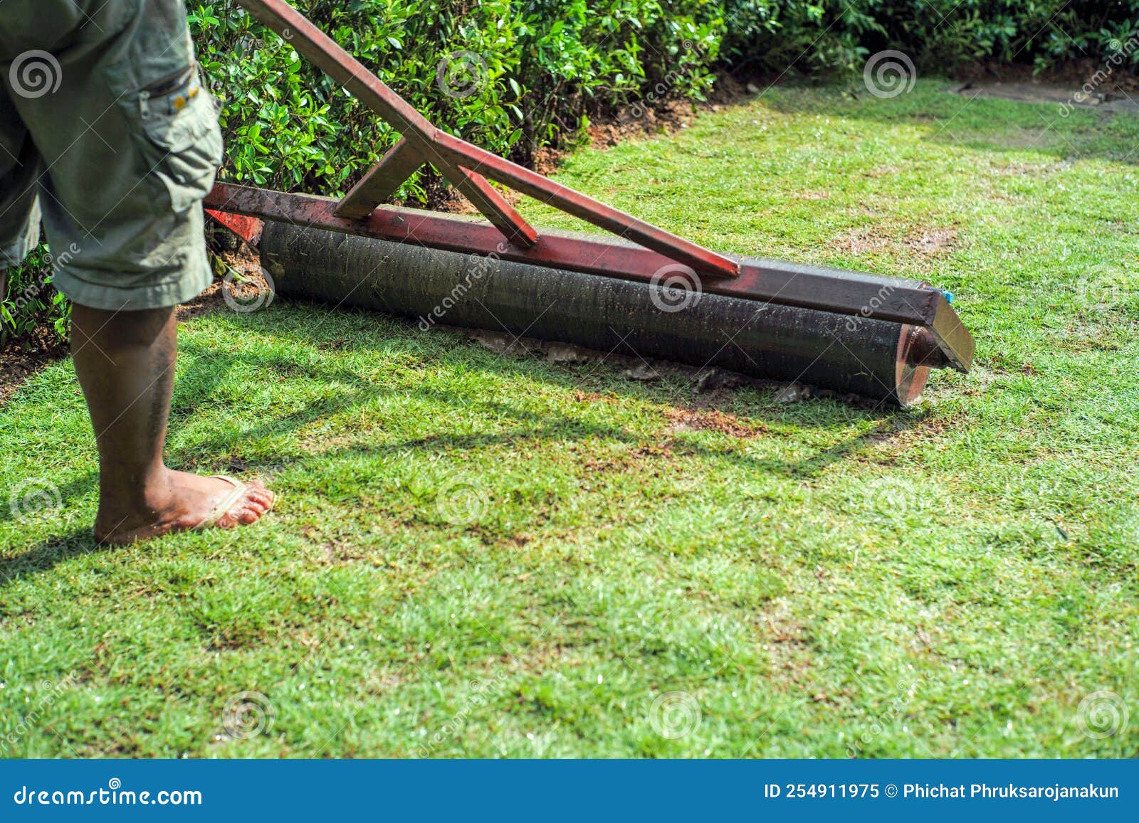 Selective Focus on the Hand of Workman Installing the Steel Support on ...
