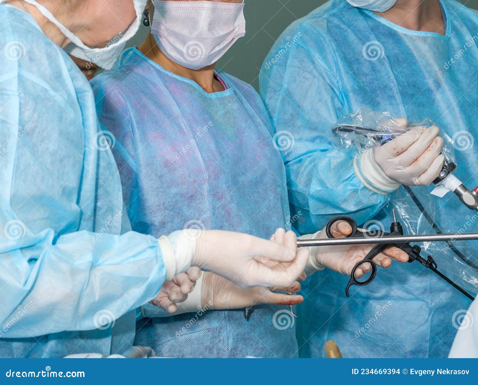 Medical Instruments in the Hands of a Surgeon during a Surgical ...