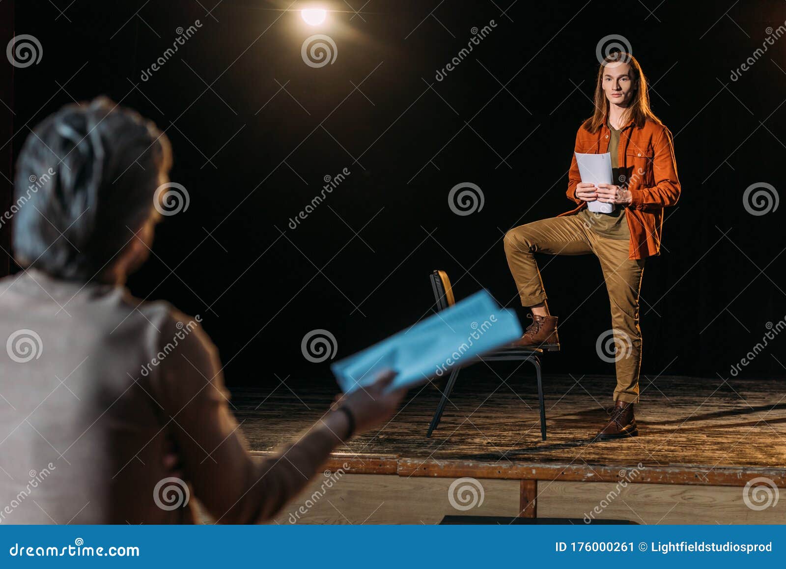 Handsome Young Actor on Casting with Stock Image - Image of rehearsal ...