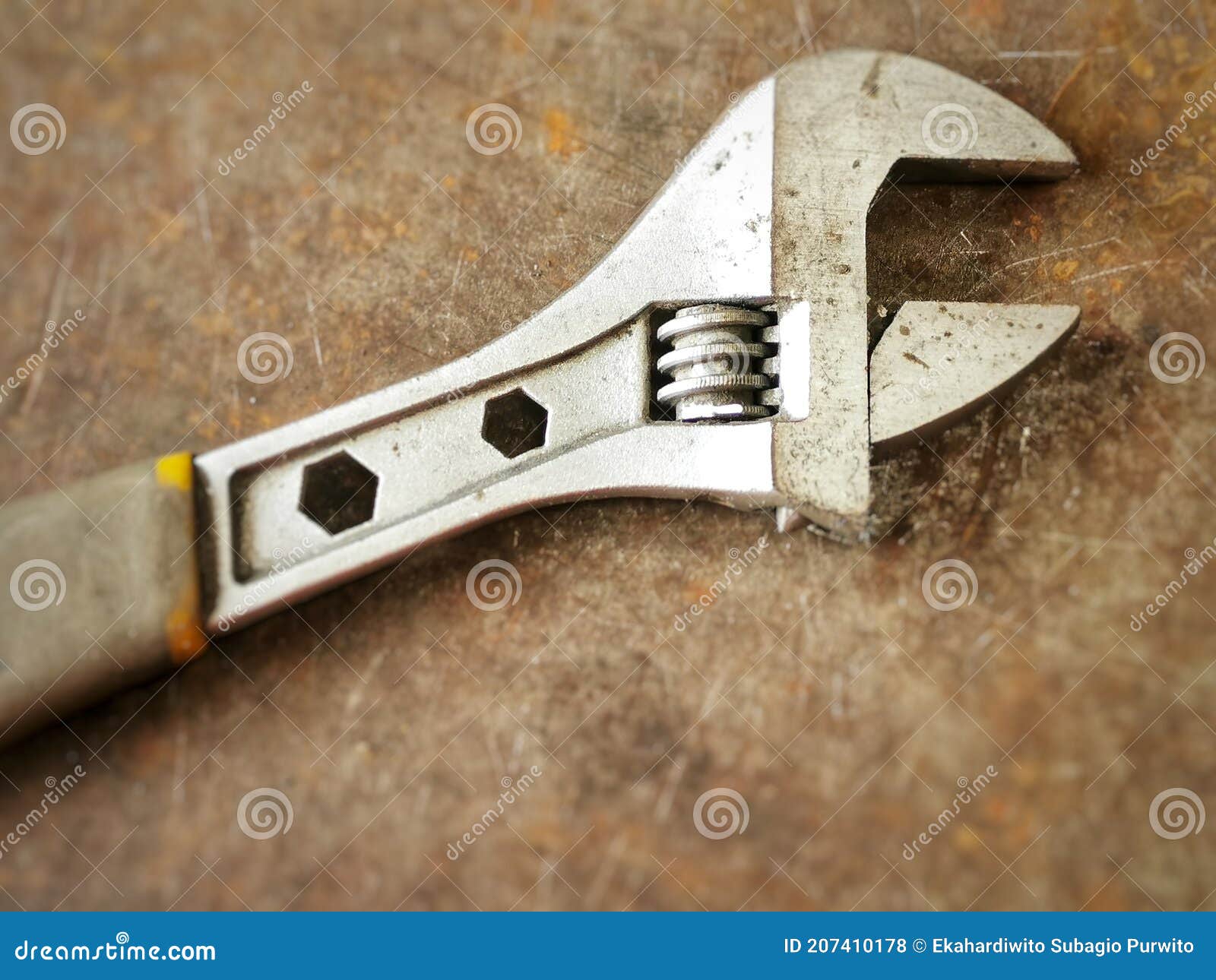 Adjustable Spanner on the Table. Stock Photo - Image of construction ...