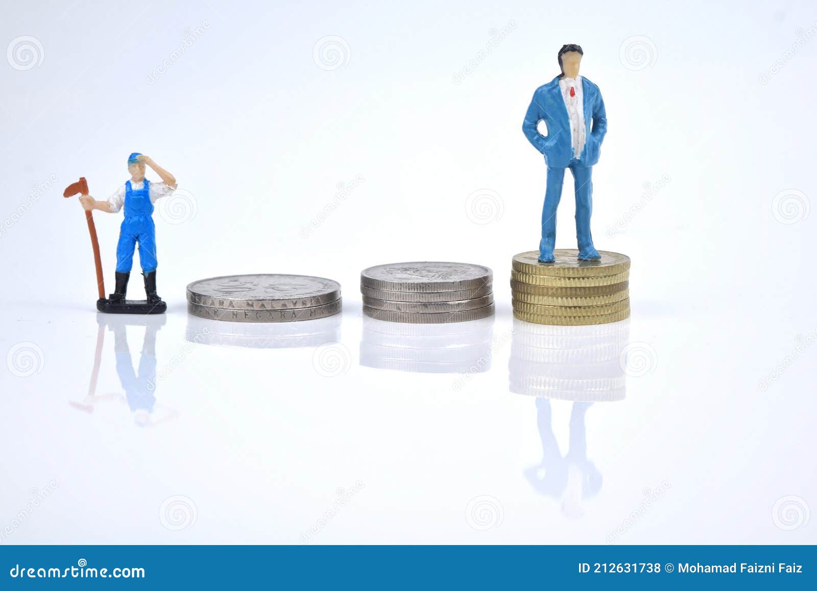 Selective Focus Image of Working Person Miniature and Rich People with ...