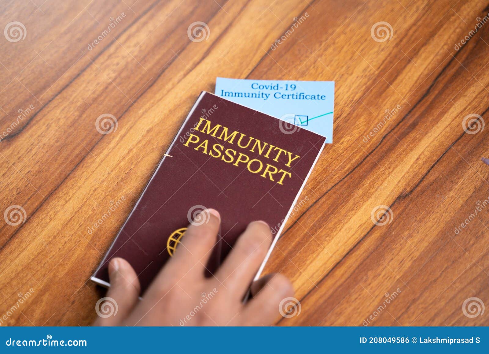 Selective Focus on Immunity Passport, Hands Holding Covid-19 Immunity ...