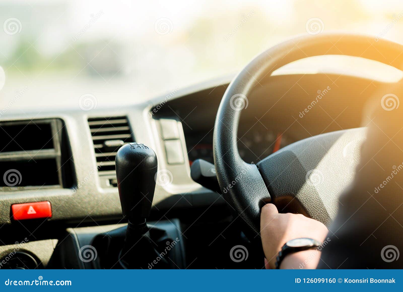 Selective Focus of Man Driving a Car. Stock Photo - Image of road ...