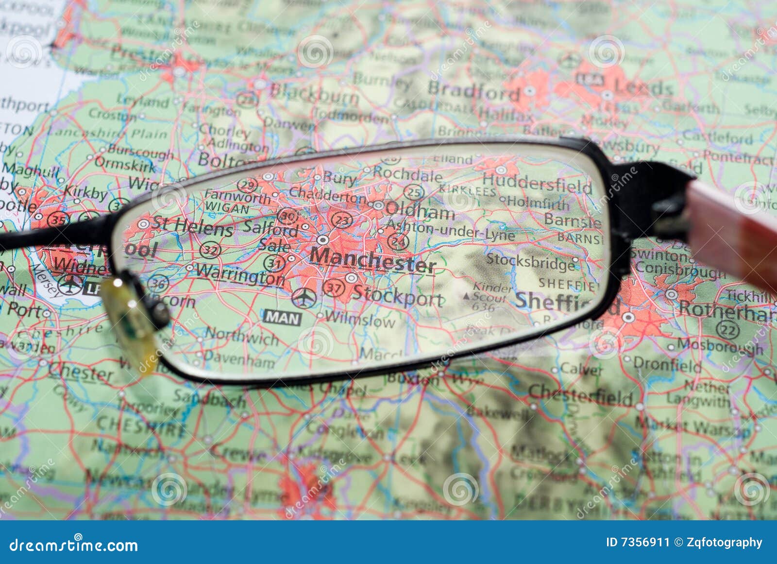 Selective focus on map UK stock image. Image of close - 7356911