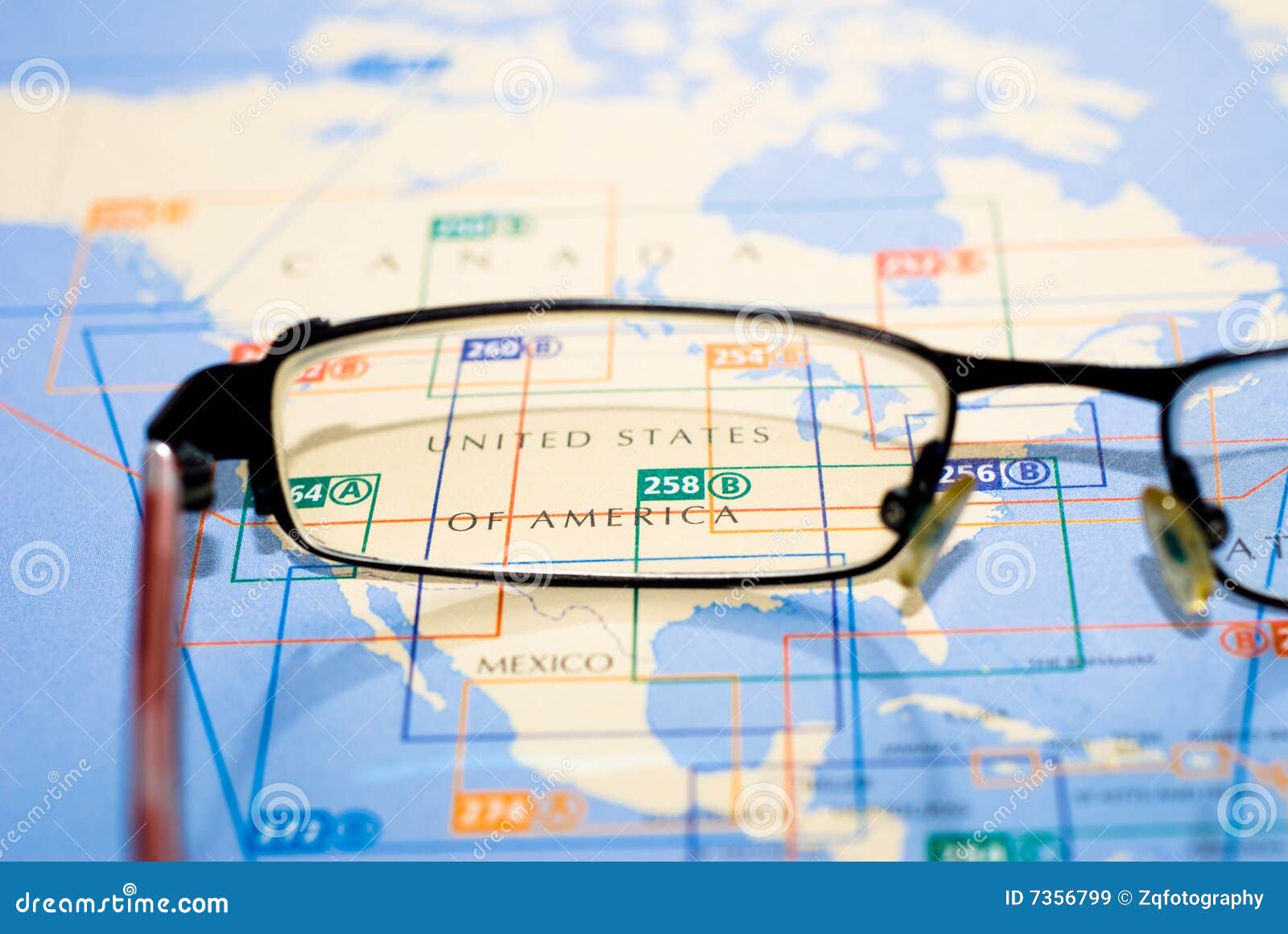 Selective Focus on Map of US Stock Image - Image of locations ...