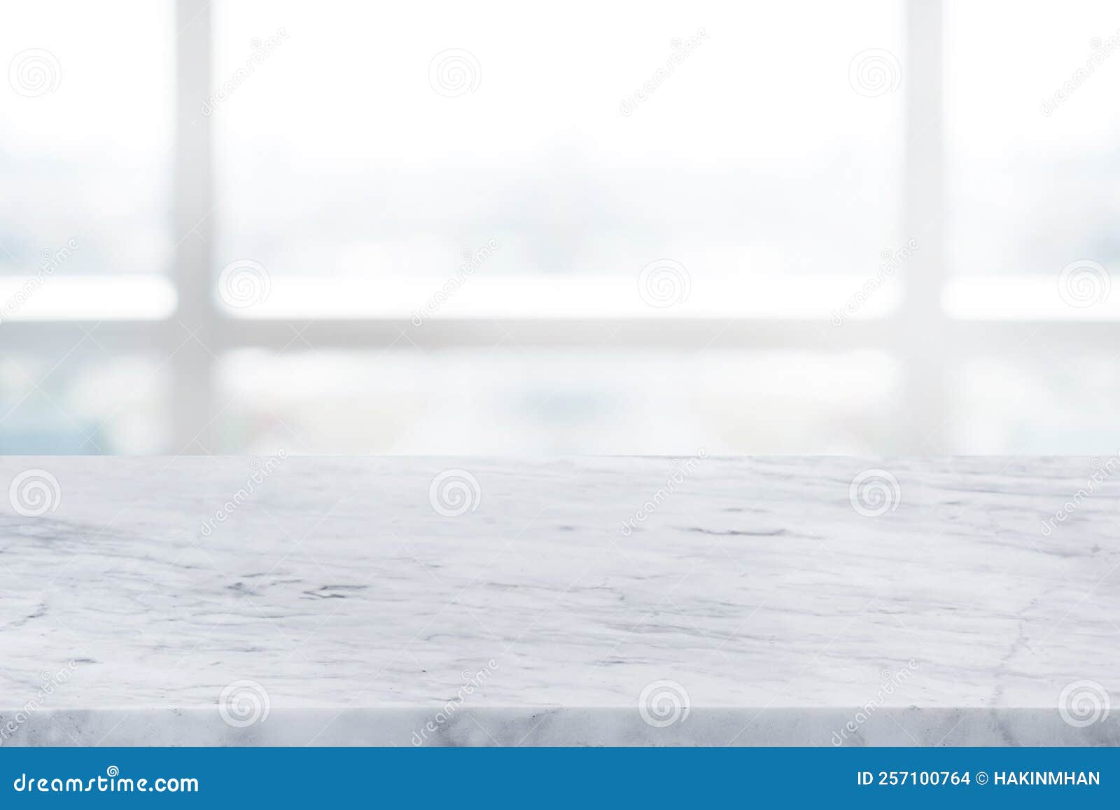 Selective Focus.Marble Table Top on Blur Abstract Window Glass ...