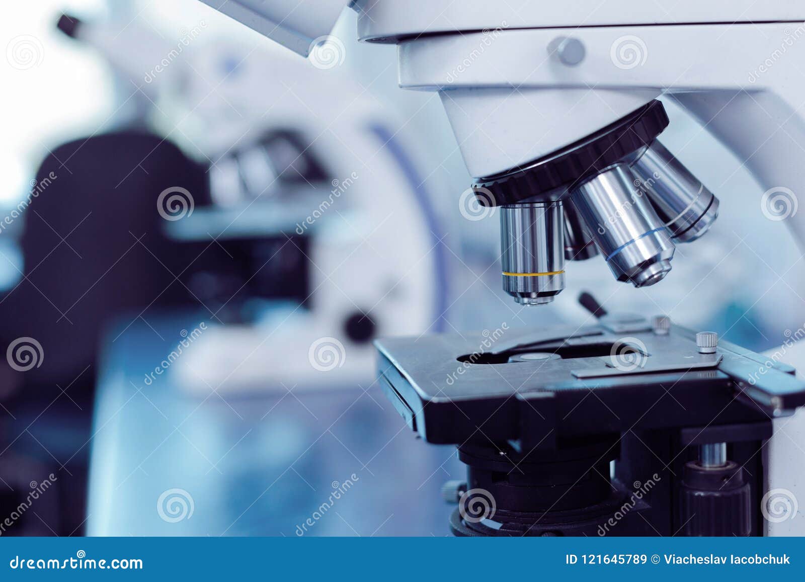 Selective Focus of Microscope Parts Stock Image - Image of mutation ...