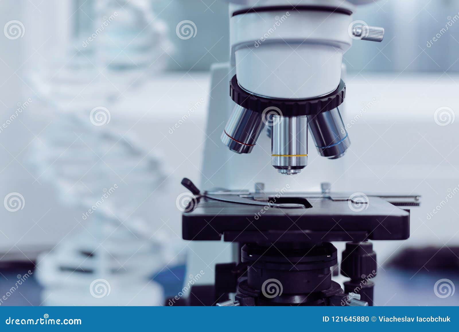Selective Focus of a Modern Microscope Stock Photo - Image of genomics ...