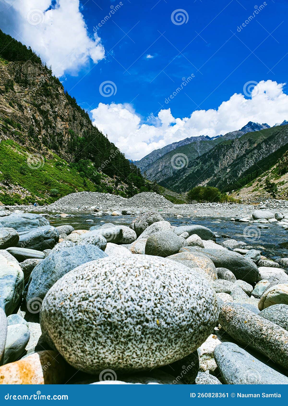 A Selective Focus on Mountain in Front of Blur Stone View of Kalam ...