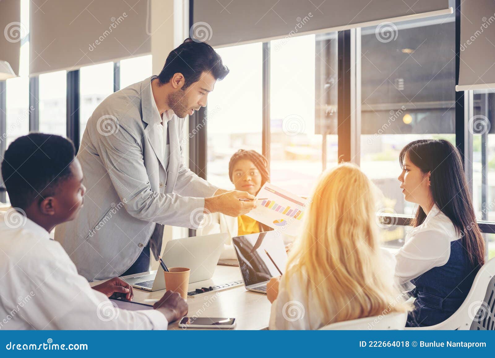 Selective Focus of Multi-ethnic Group of Young People Studying Together ...