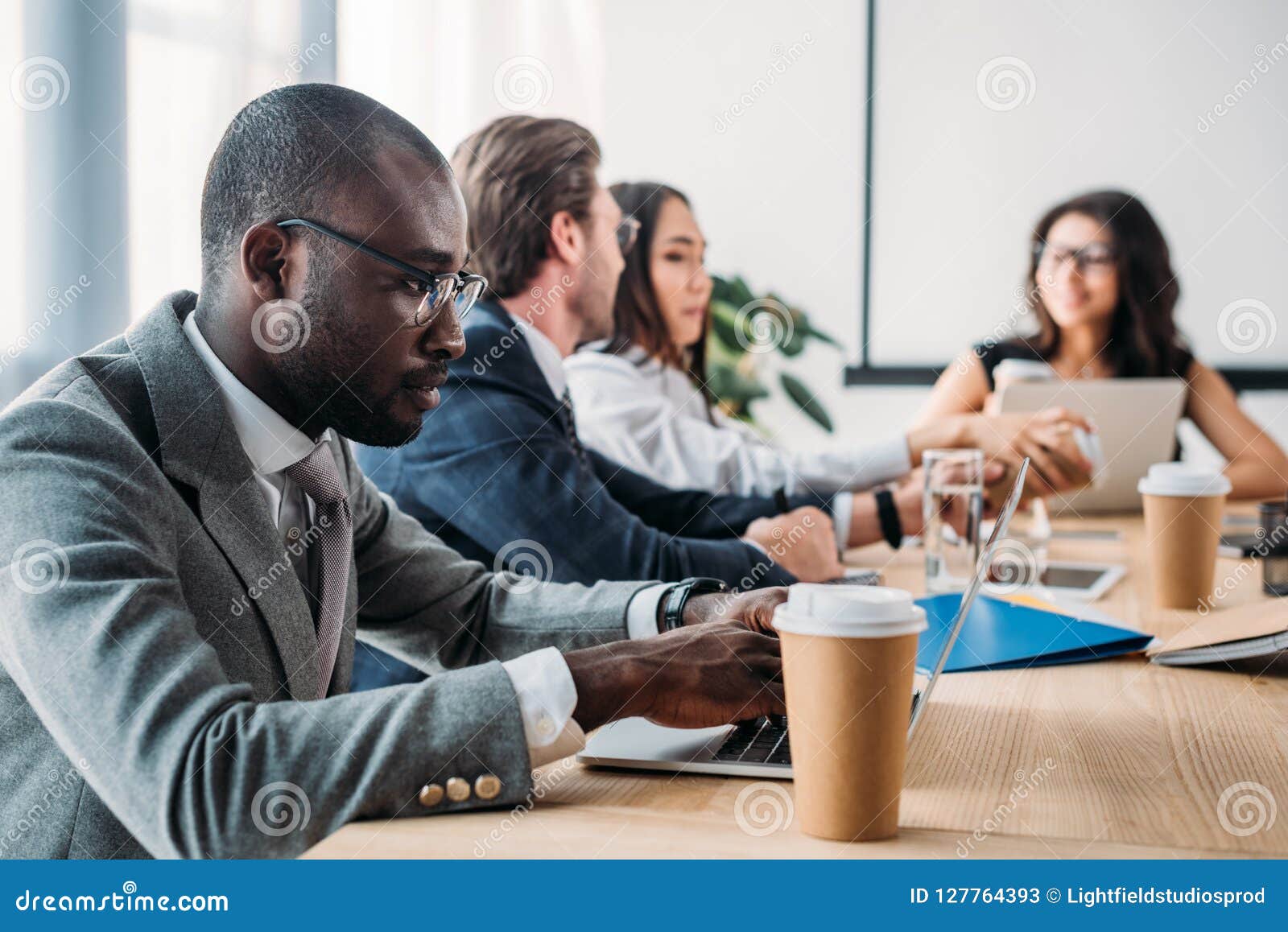 Selective Focus of Multicultural Business People Having Business ...