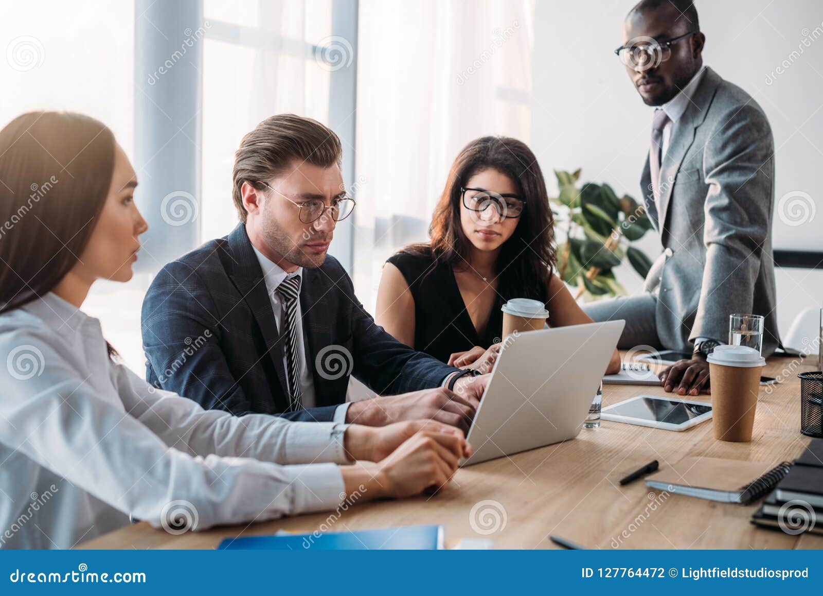 Selective Focus of Multicultural Business People Having Business ...