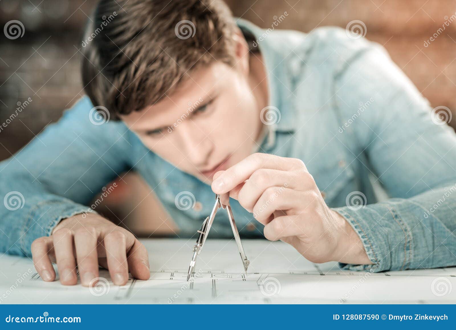 Selective Focus of Pair of Compasses Stock Photo - Image of person ...