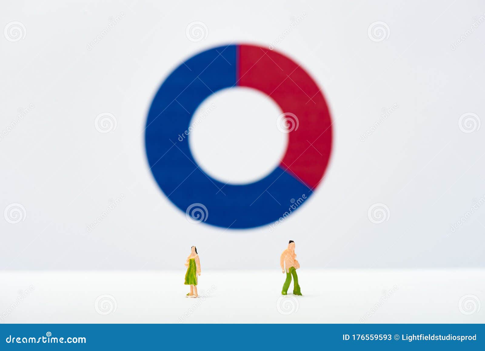 Selective Focus of People Figures on White Surface with Diagram at ...