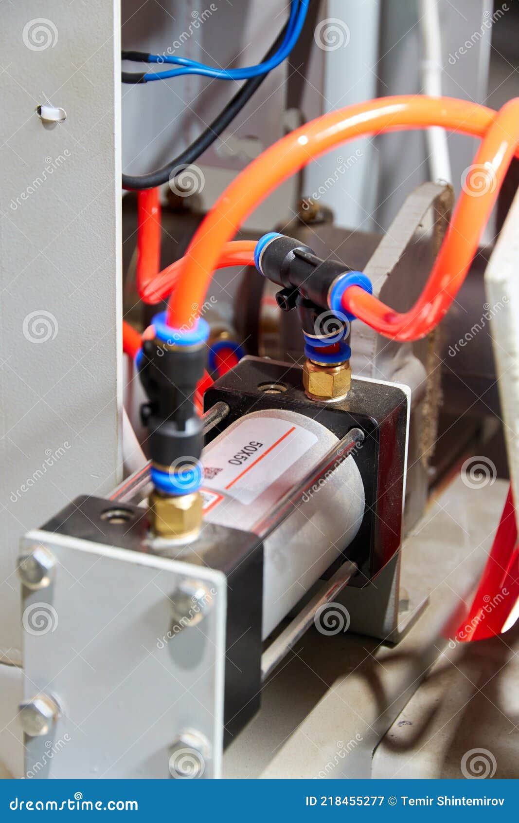 Plastic Tubes of the Pneumatic System Connected To the Pneumatic ...