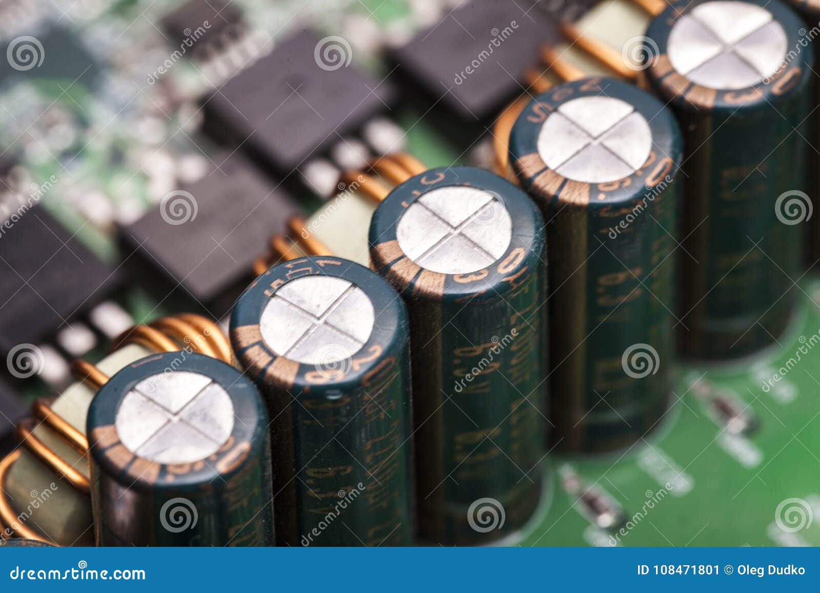 Selective Focus of Printed Circuit Board Close Up Stock Image - Image ...