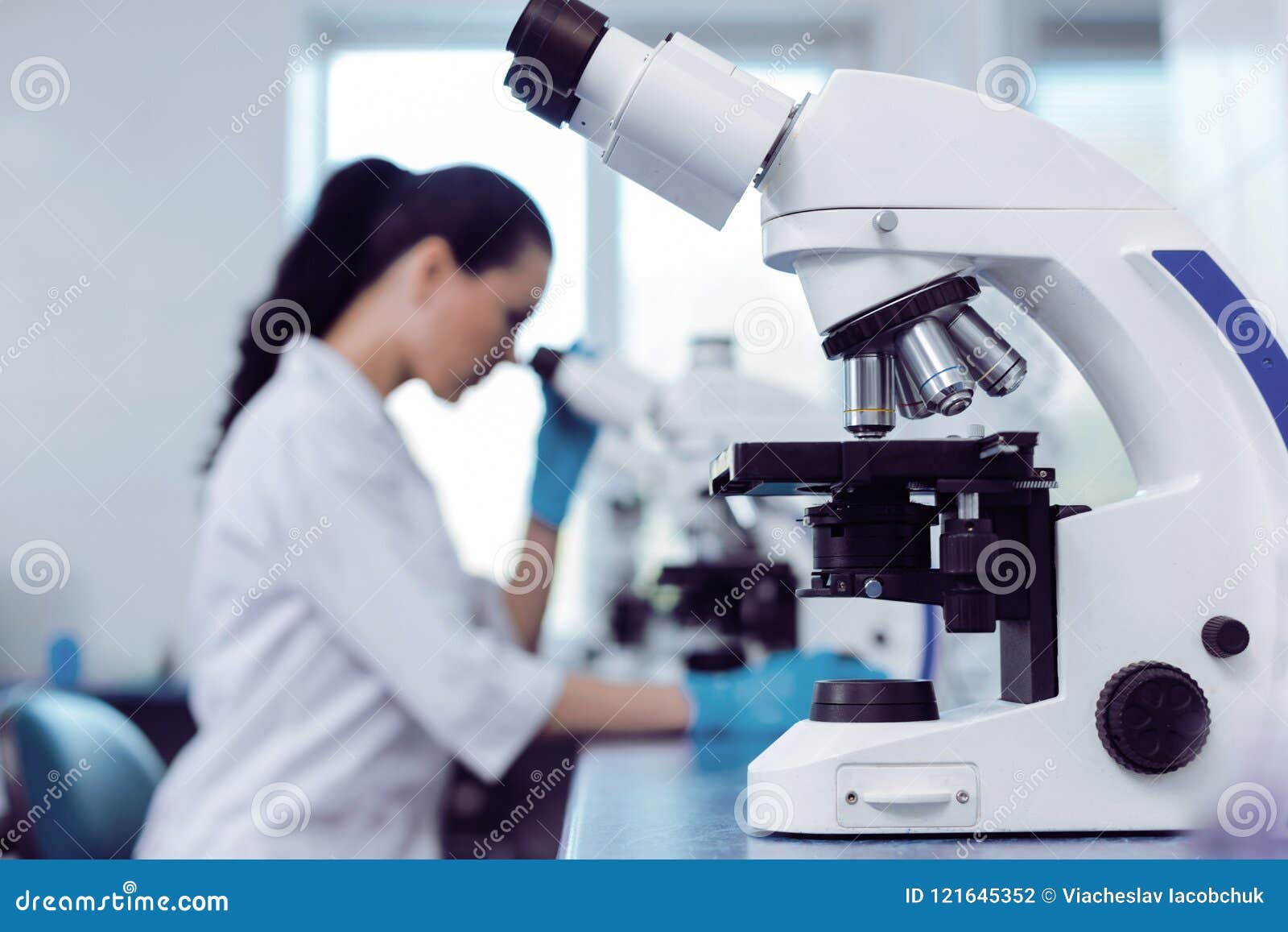Selective Focus of a Professional Microscope Stock Photo - Image of ...