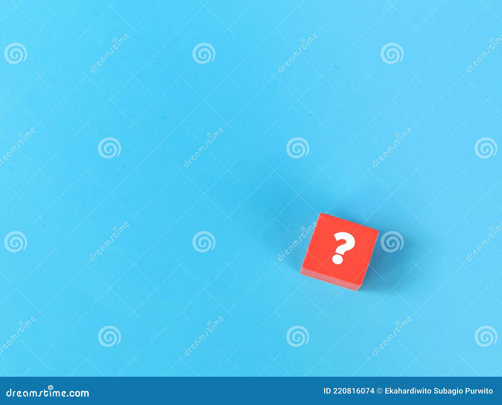 Selective Focus Question Mark on Wooden Cube Isolated on Blue ...