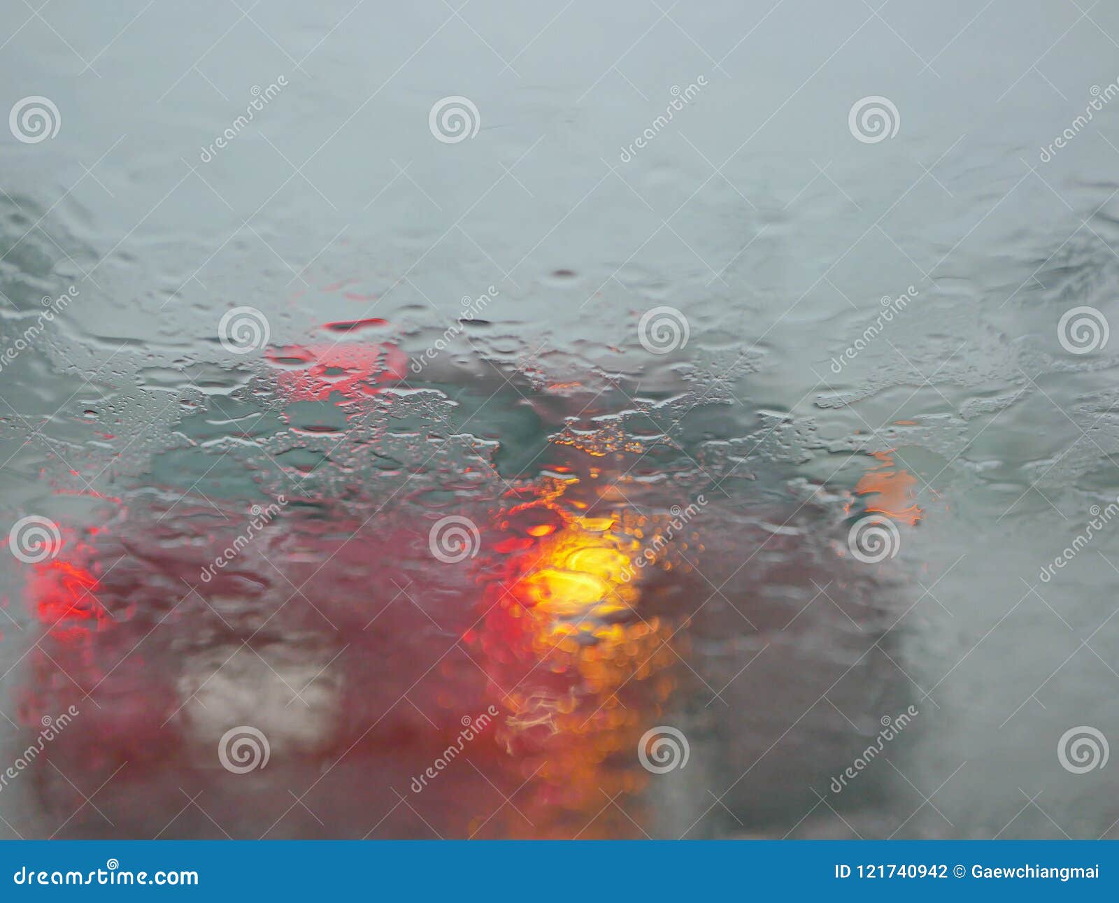Selective Focus of Rain on Car Slanted Windshield Stock Photo - Image ...