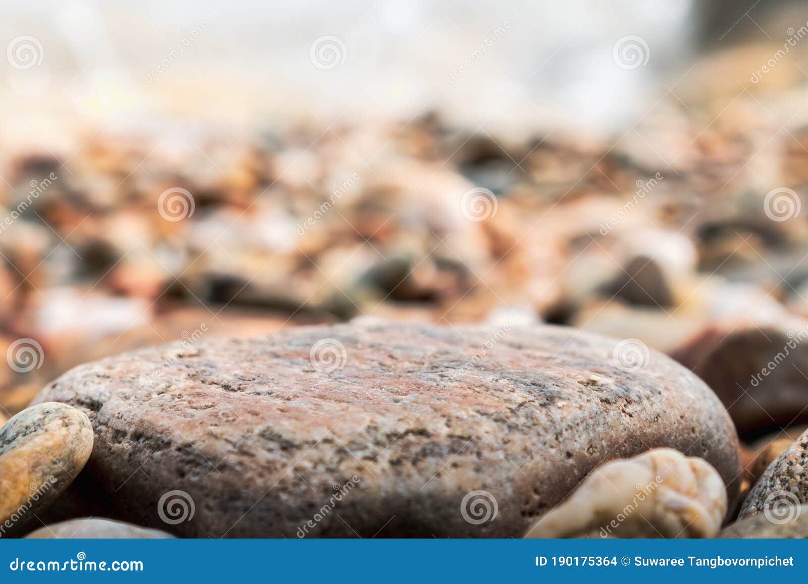 Selective Focus on Rocks Texture with Blur Beach in Background Stock ...