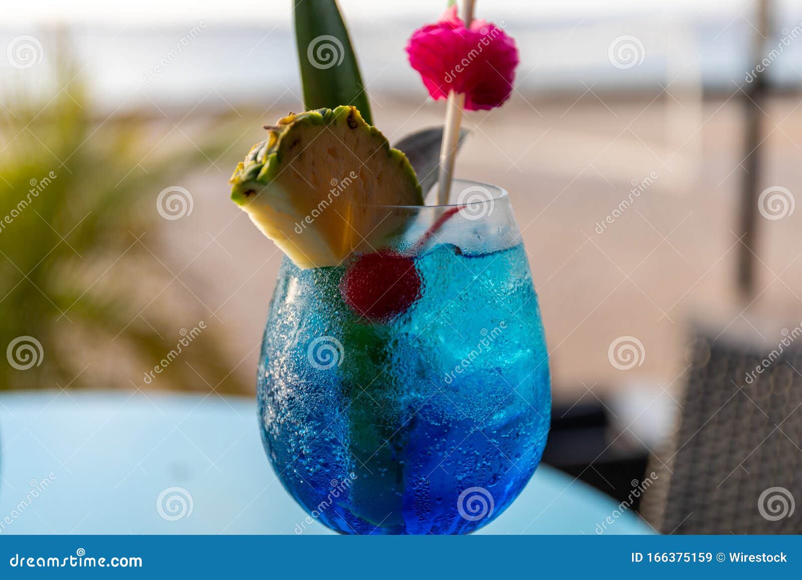 Selective Focus Shot of a Blue Refreshing Drink Perfect for Quenching ...