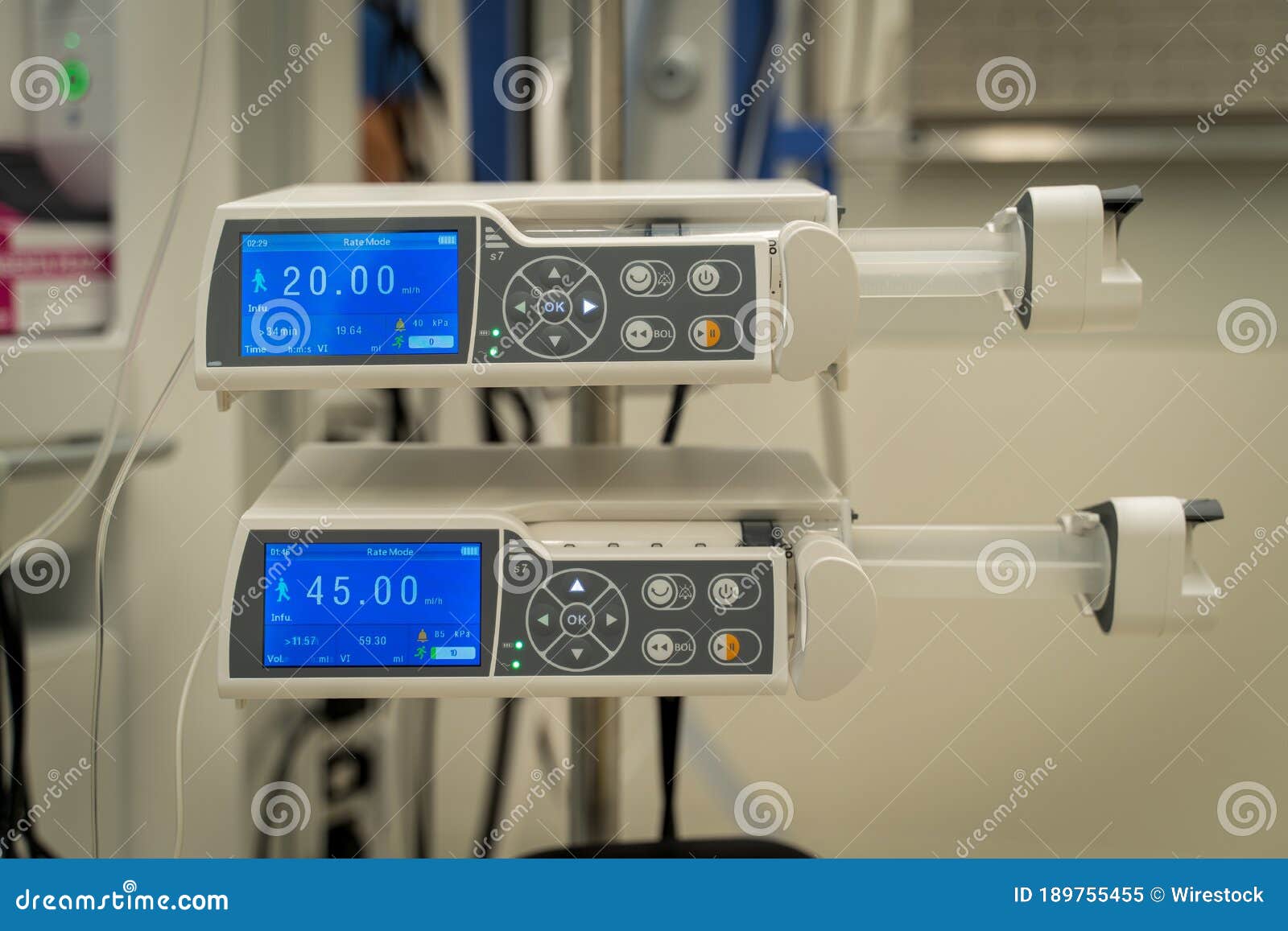 Selective Focus Shot of Braun Infusion Pumps with Nebulizers Stock ...