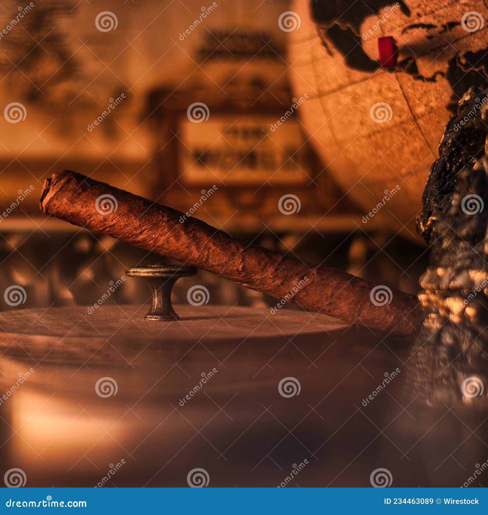 Selective Focus Shot of a Cigar in a Classy Vintage Setting Stock Image ...