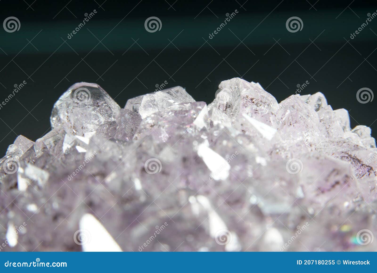 Selective Focus Shot of a Cluster of Quartz Crystals on the Black ...