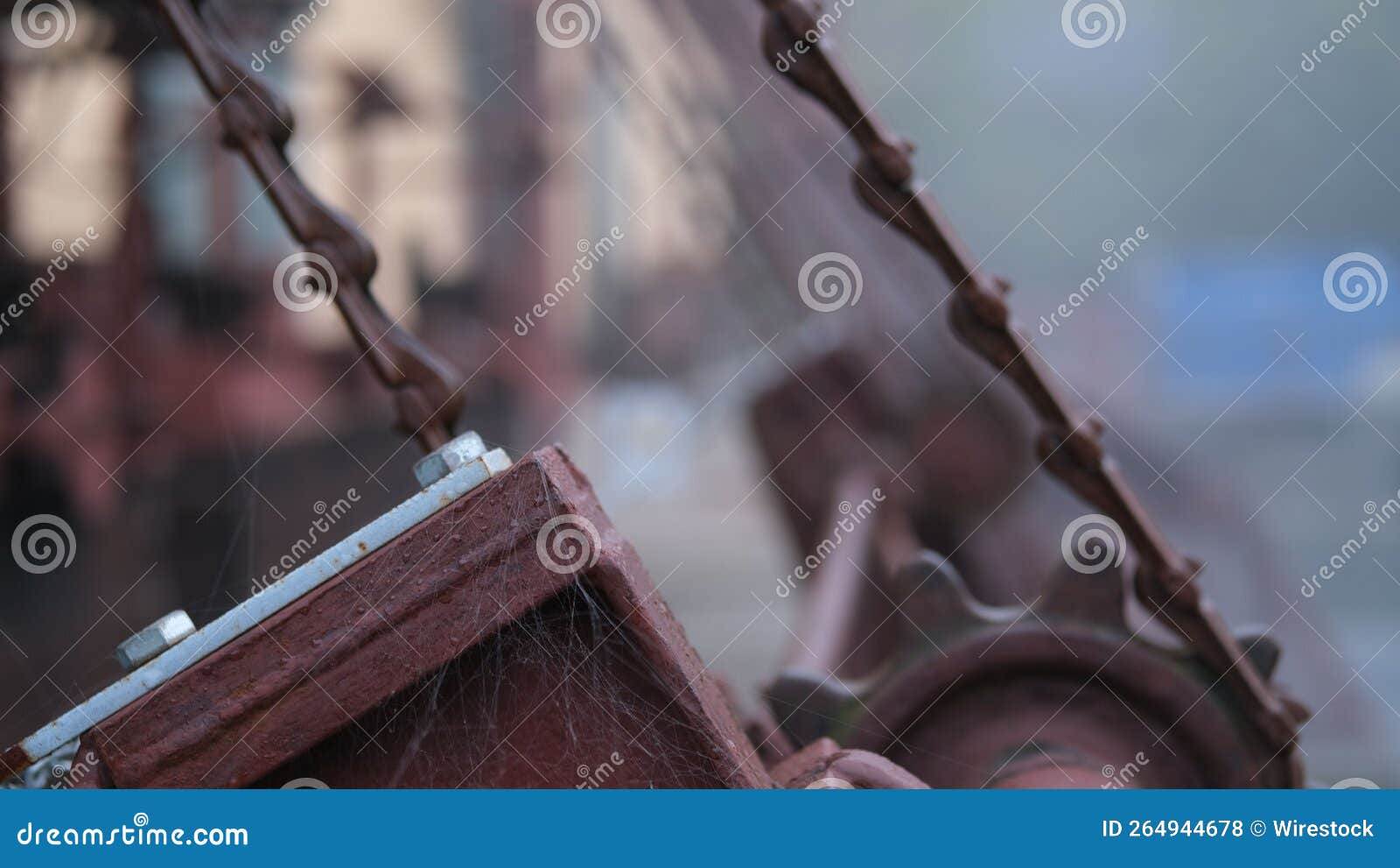 Selective Focus Shot of the Cobweb on a Rusty Mechanism Stock Photo ...