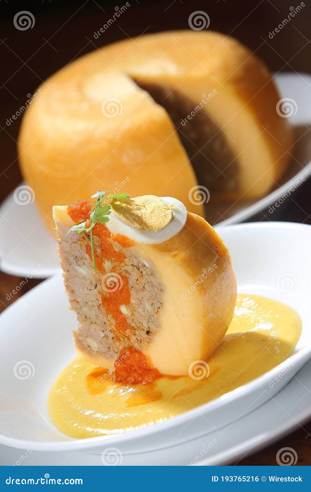 Selective Focus Shot of Edam Cheese Slice Stuffed with Beef and ...