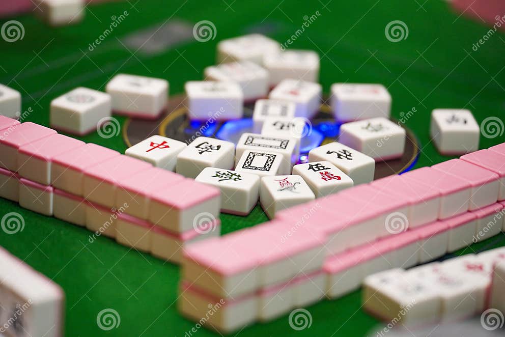 Selective Focus Shot of Mahjong Tiles on a Table Stock Photo - Image of ...