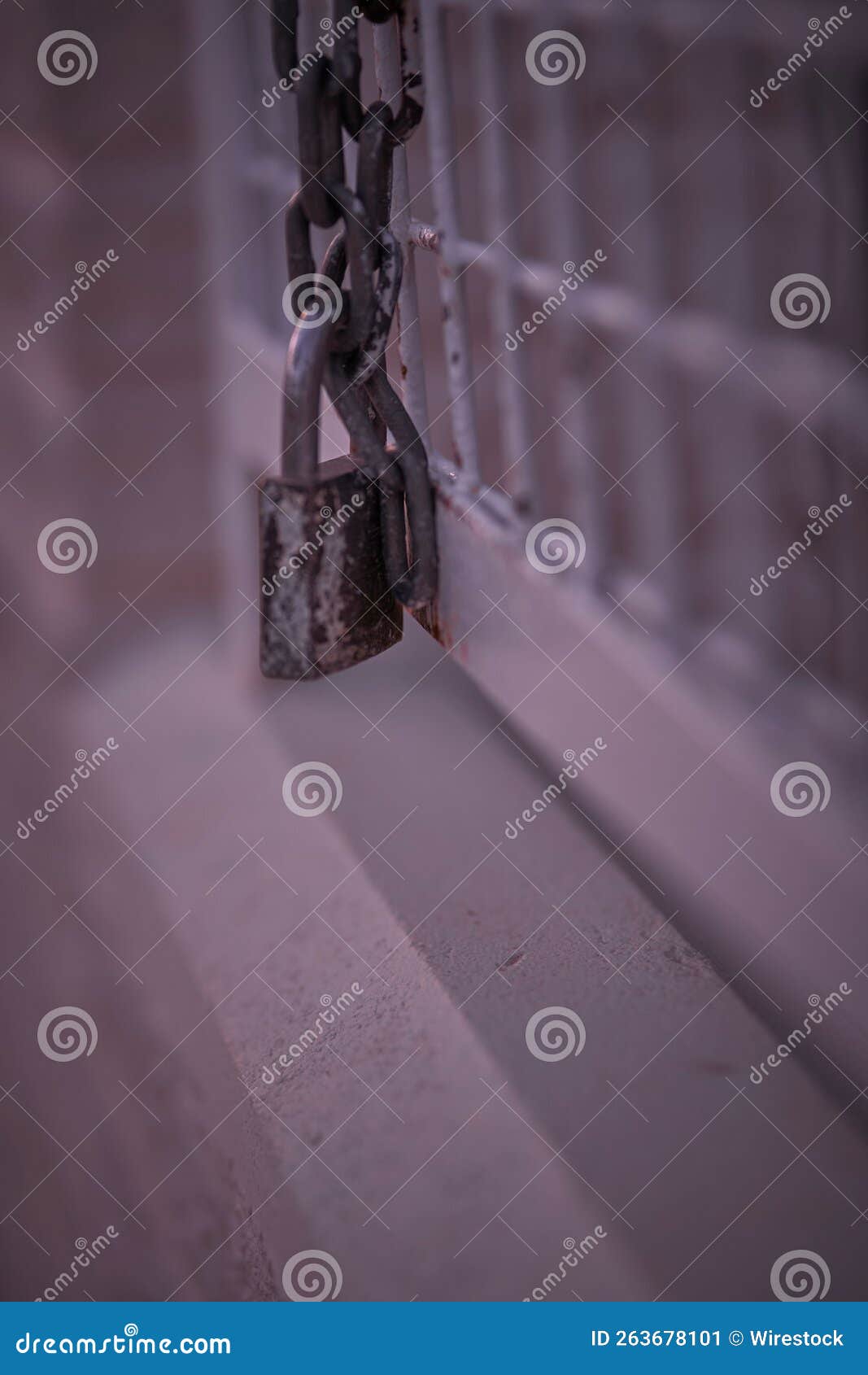 Selective Focus Shot of an Old Padlock on a Gate in Vertical Stock ...