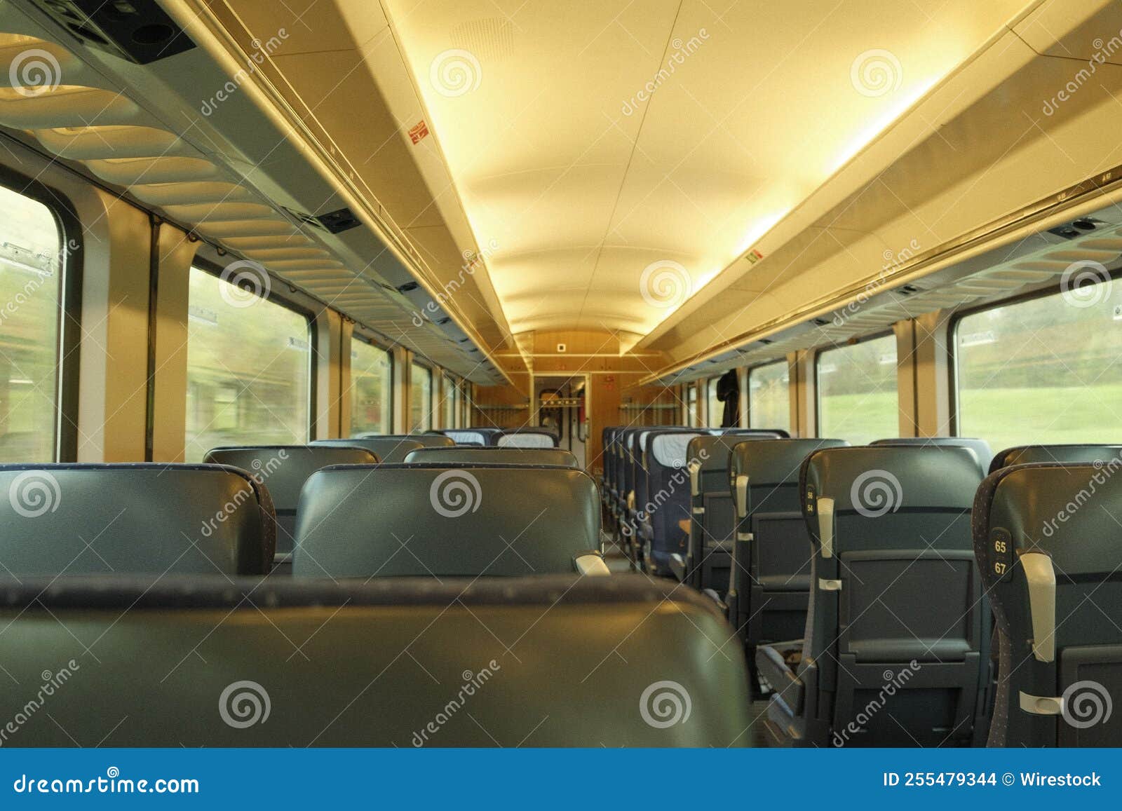 Selective Focus Shot of Rows of Chairs in a Train Stock Photo - Image ...