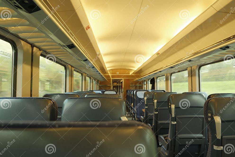 Selective Focus Shot of Rows of Chairs in a Train Stock Photo - Image ...