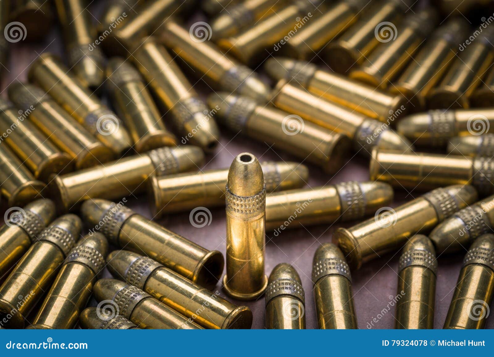 Selective Focus on a Single 22 Caliber Rimfire Stock Photo - Image of ...