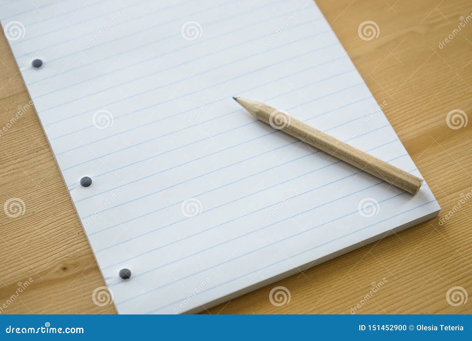 A Stack of Blank Striped Paper from a School Notebook with a Simple ...