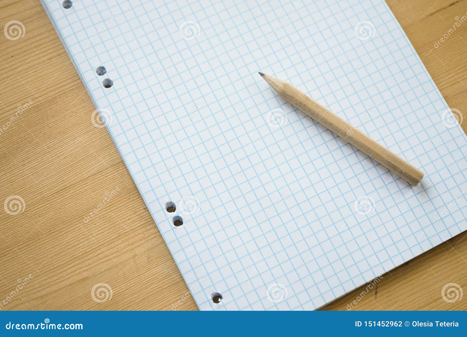 Selective Focus, a Stack of Paper in a Cage from a School Notebook with ...