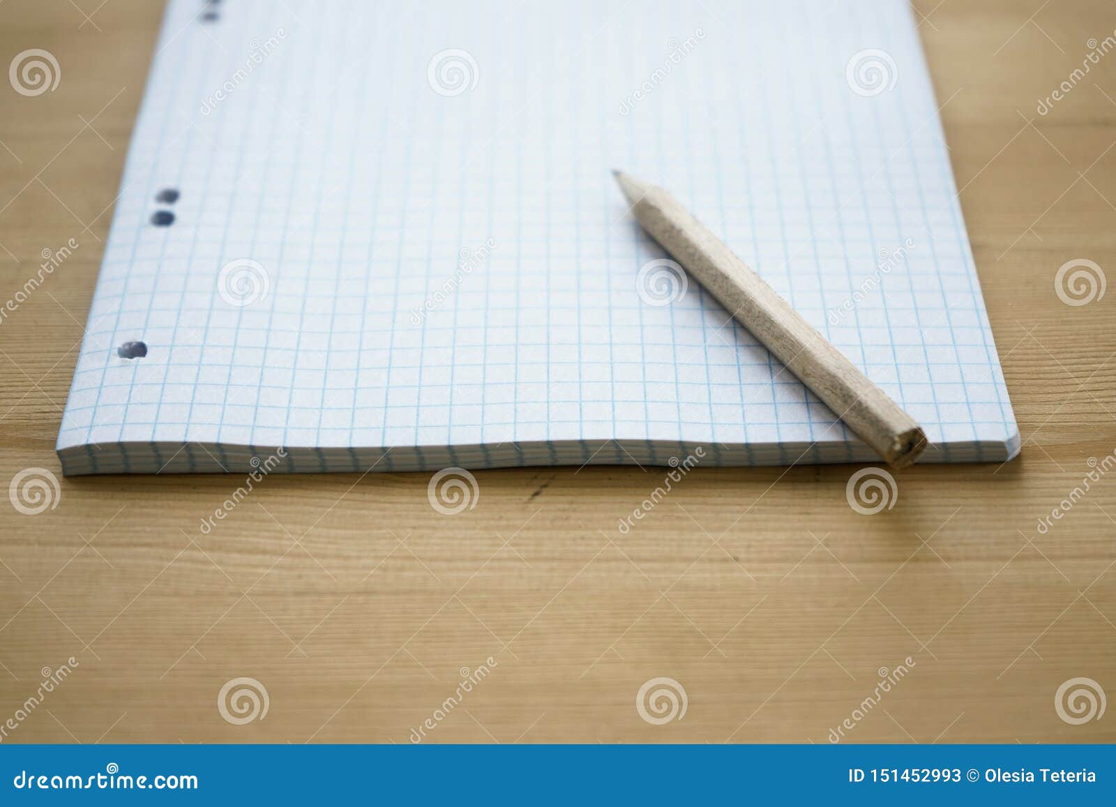 Selective Focus, a Stack of Paper in a Cage from a School Notebook with ...