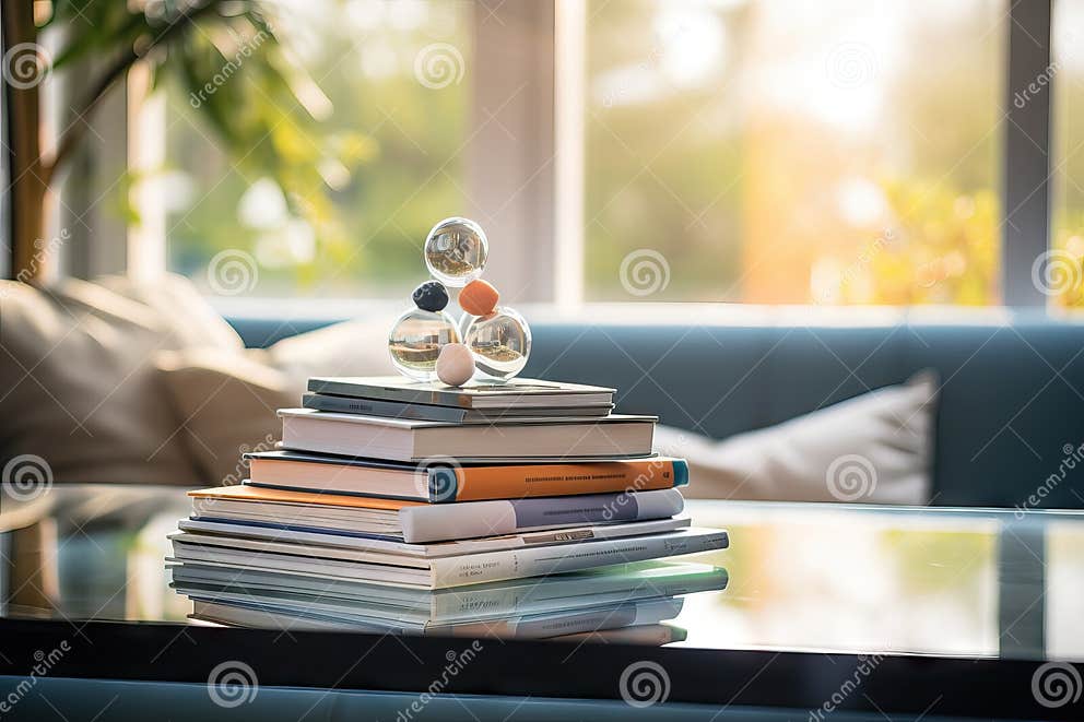 Selective Focus of Stacking Magazine Place on Table in Living Ro Stock ...